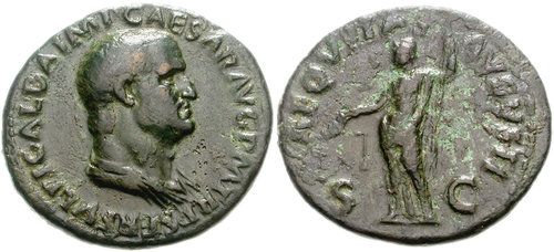 CNG: eAuction 192. Galba. AD 68-69. Æ As (29mm, 10.59 g). Rome mint.