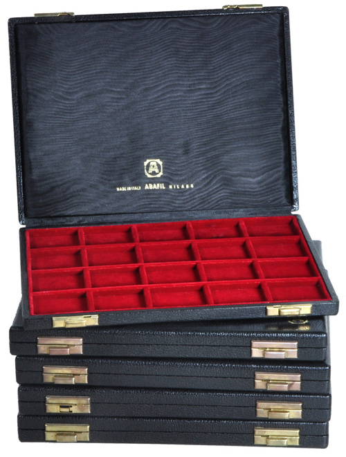 CNG: eAuction 327. Group of Five (5) Abafil Coin Cases With Built in Trays.