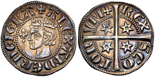 CNG: eAuction 452. SCOTLAND. Alexander III. 1249-1286. AR Penny (20mm ...